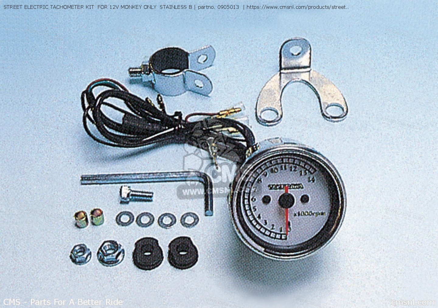 0905013: Street Electric Tachometer Kit For 12v Monkey Only Stainless B ...