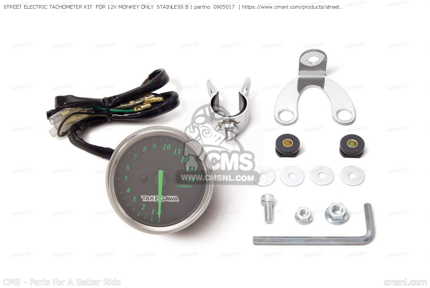 0905017: Street Electric Tachometer Kit For 12v Monkey Only Stainless B ...