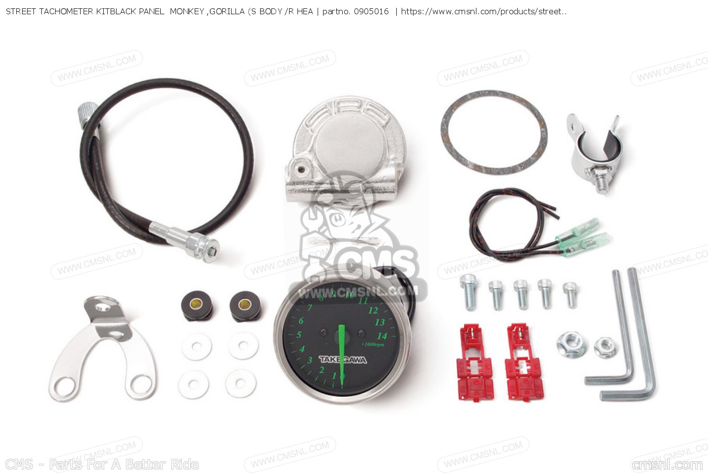 0905016: STREET TACHOMETER KITBLACK PANEL MONKEY ,GORILLA (S BODY /R ...