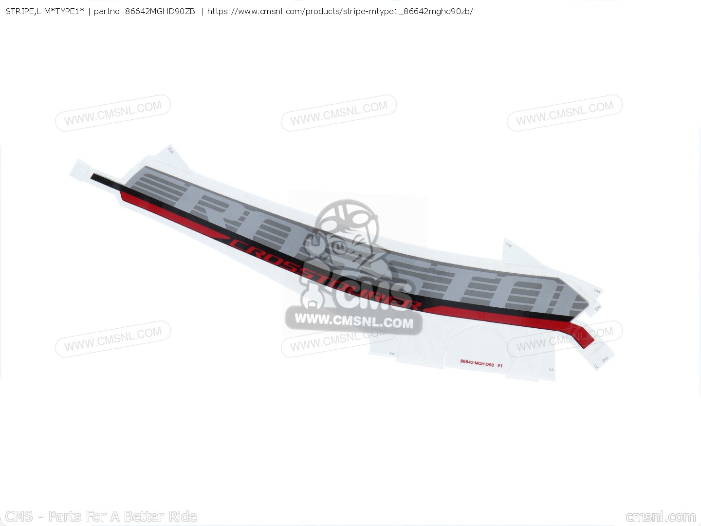 86642MGHD90ZB: STRIPE,L M*TYPE1* Honda - buy the 86642-MGH-D90ZB at CMSNL