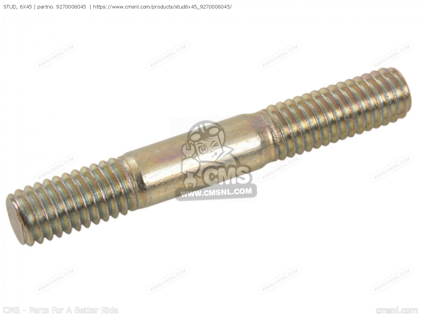 9270006045: STUD, 6X45 Honda - buy the 92700-06045 at CMSNL