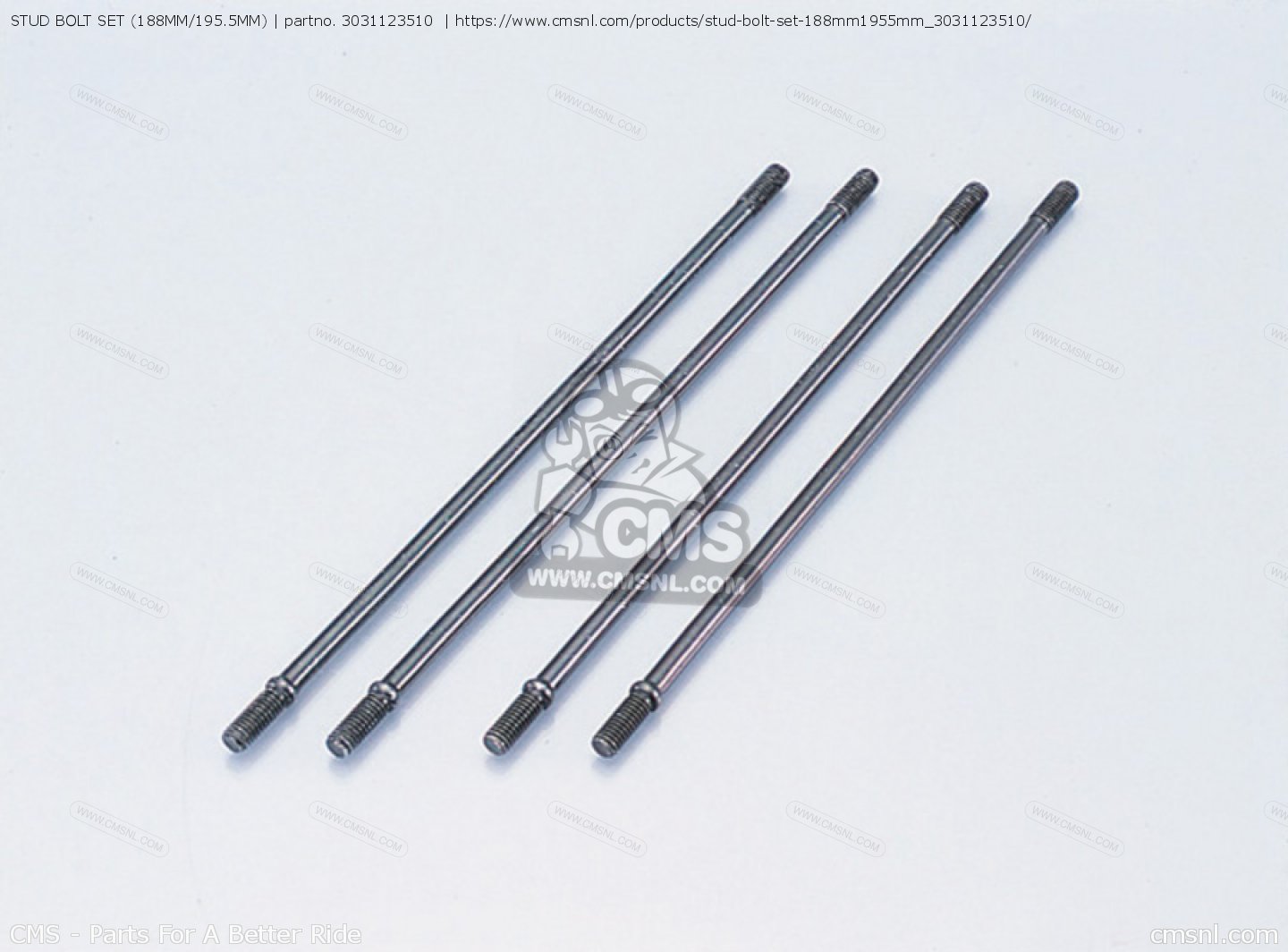 3031123510: STUD BOLT SET (188MM/195.5MM) Kitaco - buy the 303-1123510 ...