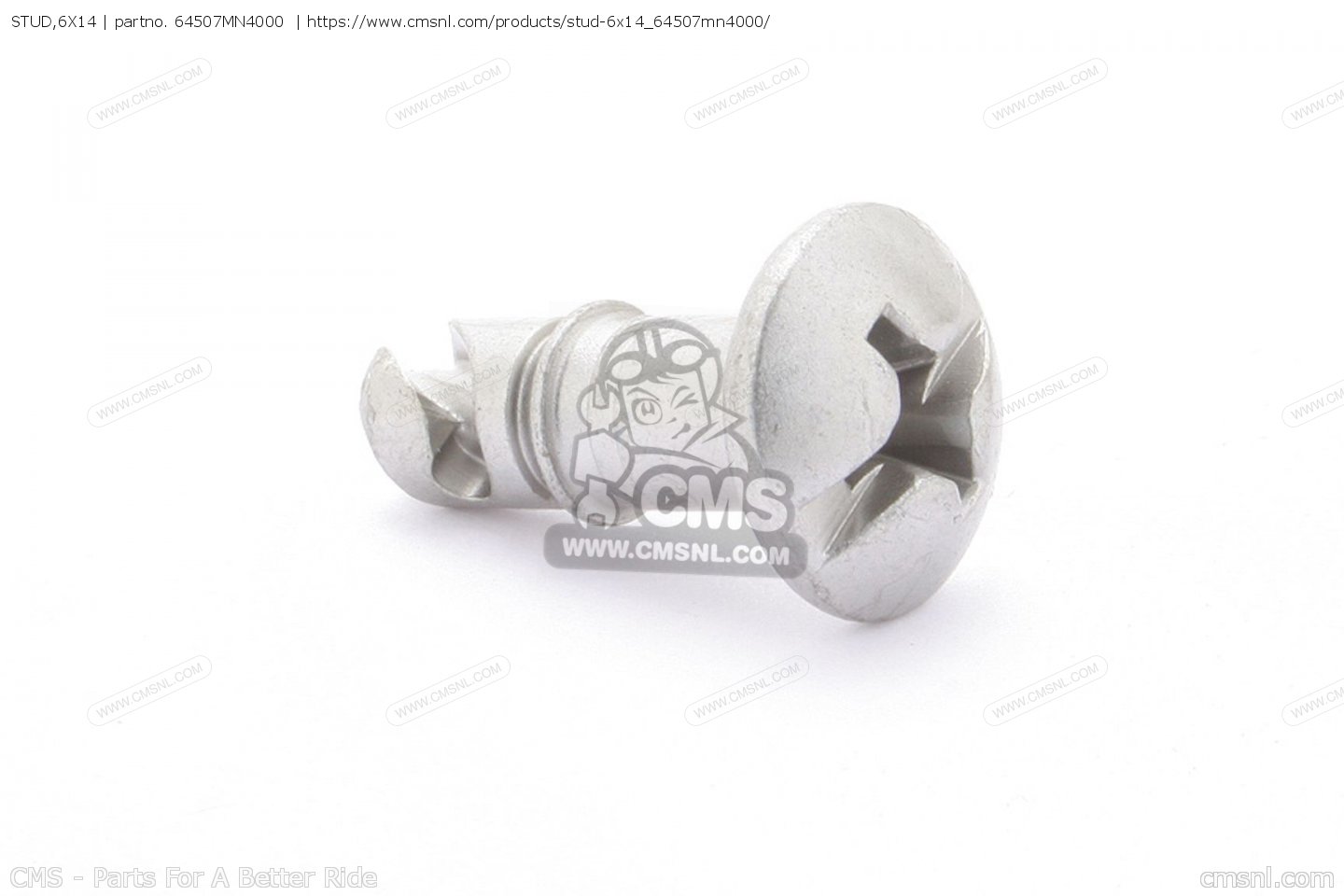 64507MN4000: STUD,6X14 Honda - buy the 64507-MN4-000 at CMSNL