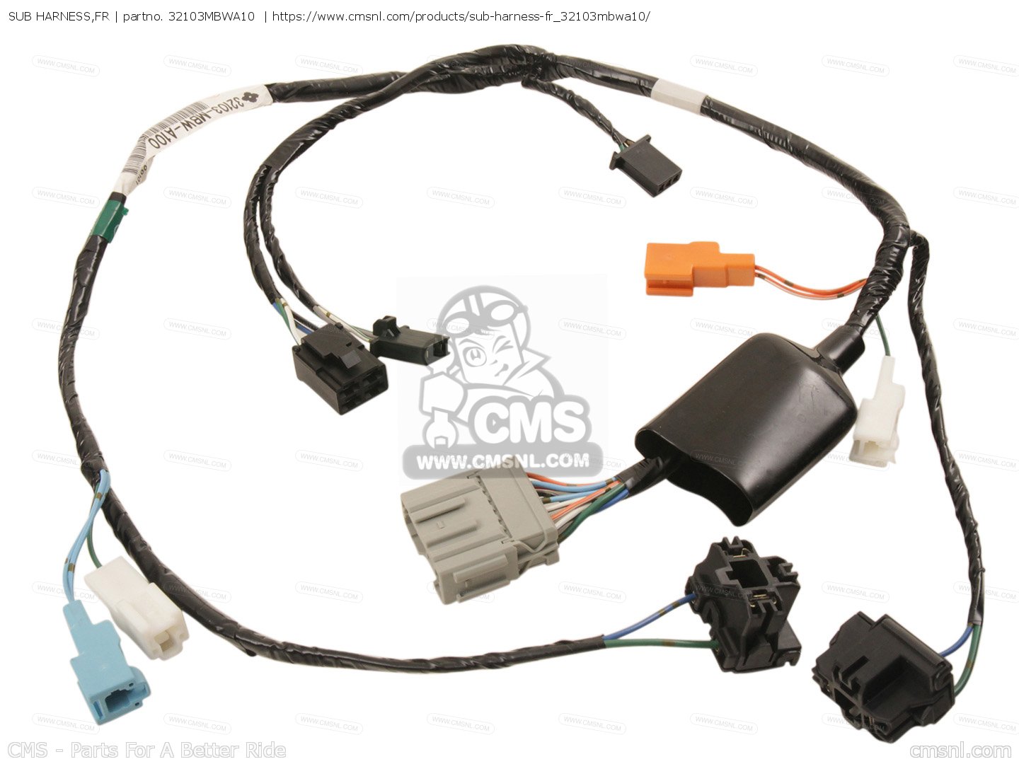 32103MBWA10: SUB HARNESS,FR Honda - buy the 32103-MBW-A10 at CMSNL