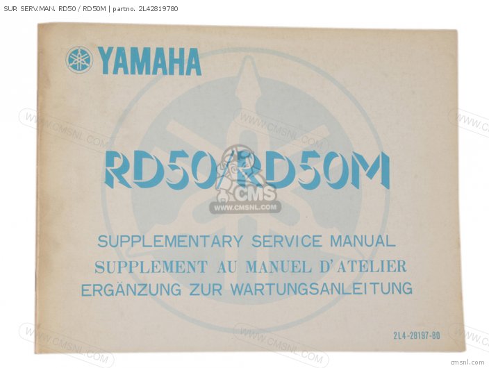 2L42819780: Sup. Serv.man. Rd50 / Rd50m Yamaha - buy the 2L4-28197-80 ...