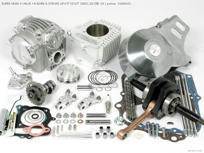 01068121: Super Head 4 Valve +r,bore & Stroke Up Kit (scut 138cc,20/25d ...