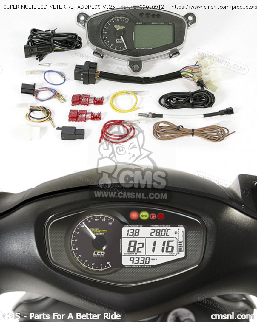 09010912: Super Multi Lcd Meter Kit Address V125 Takegawa - buy the 09 ...