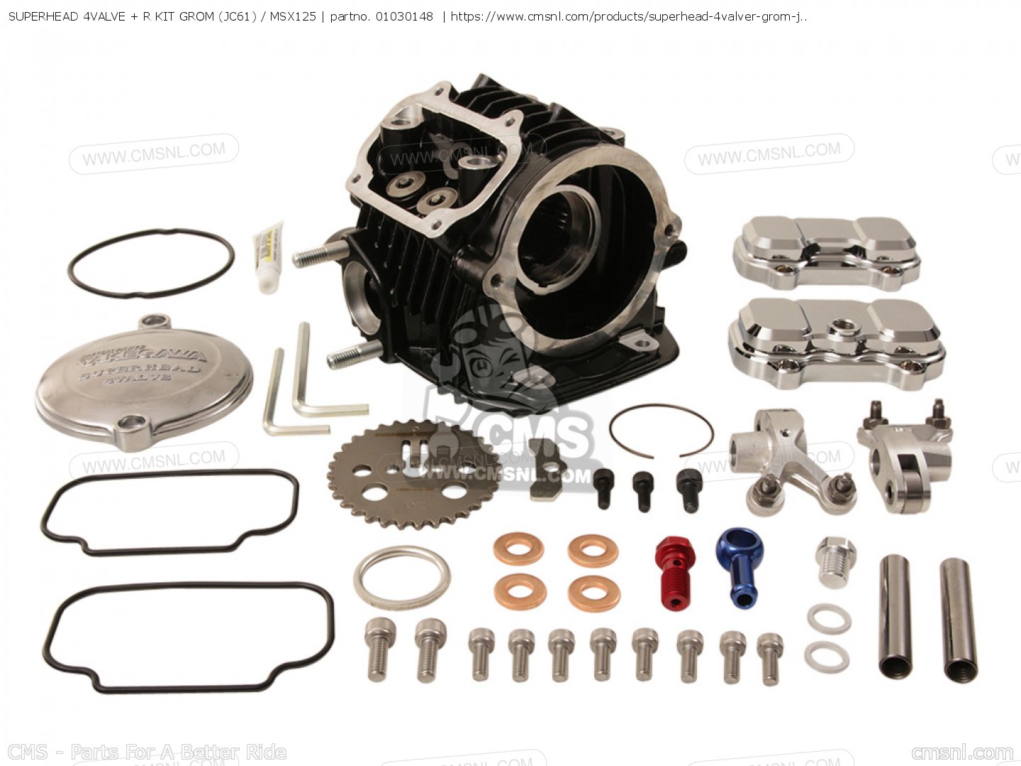 01030148: SUPERHEAD 4VALVE + R KIT GROM (JC61) / MSX125 Takegawa - buy ...