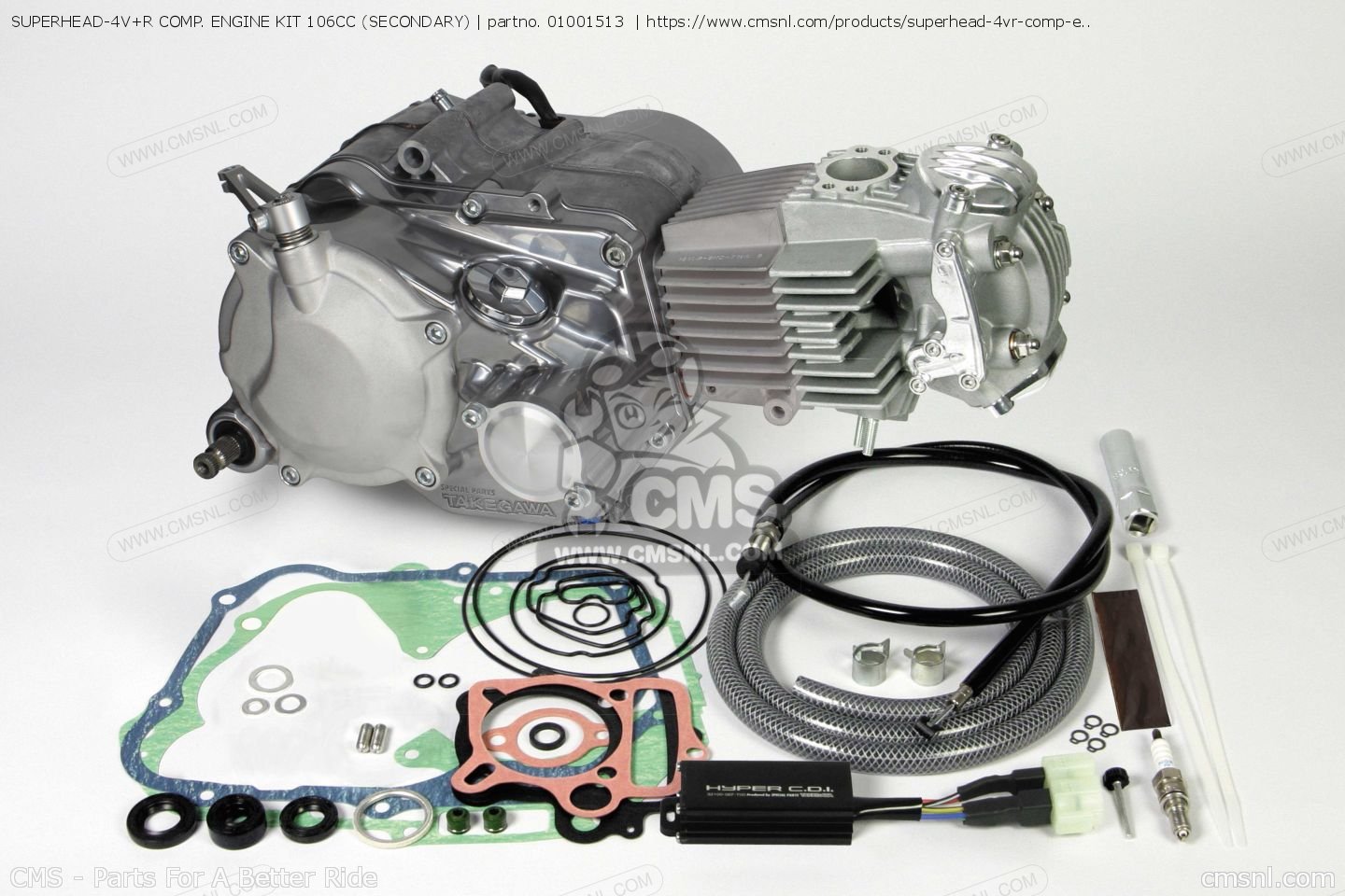01001513: SUPERHEAD-4V+R COMP. ENGINE KIT 106CC (SECONDARY) Takegawa ...