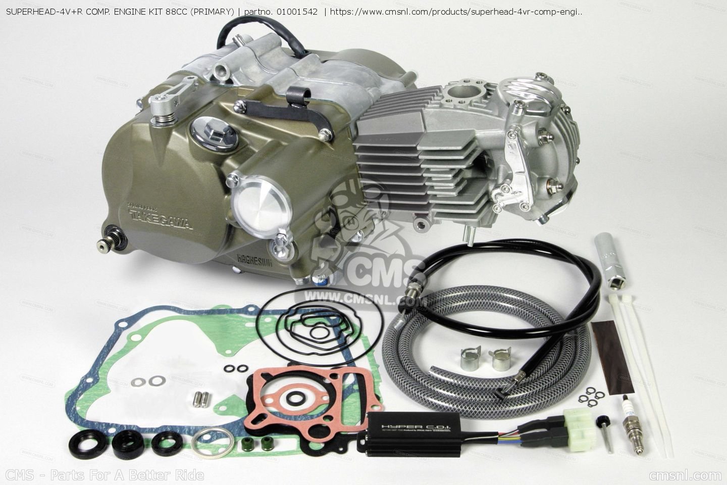 01001542: SUPERHEAD-4V+R COMP. ENGINE KIT 88CC (PRIMARY) Takegawa - buy the 01-00-1542 at CMSNL
