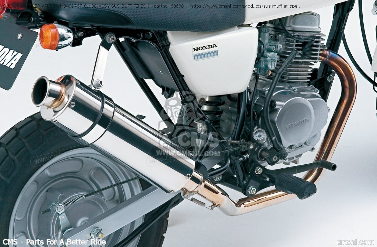 60688: Sus Up-muffler Ape50 Mn0401767-01-00(assy Sus Buff Finish Daytona - buy the 60688 at CMSNL