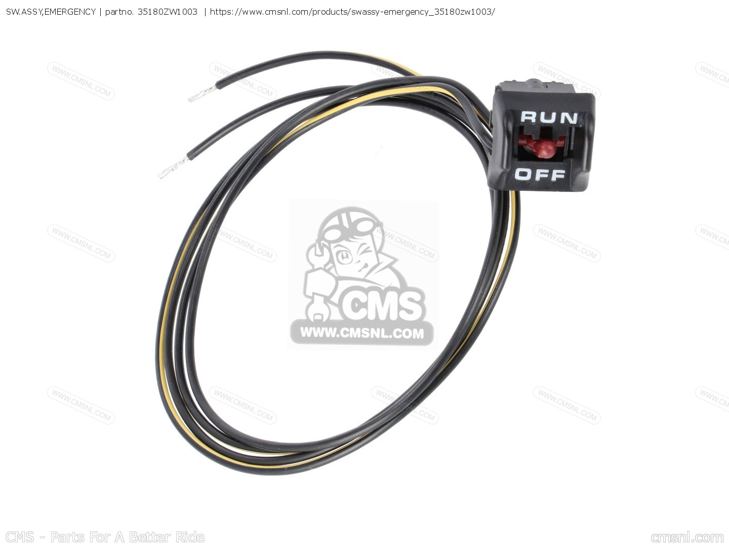 35180ZW1003: Sw.assy,emergency Honda - buy the 35180-ZW1-003 at CMSNL