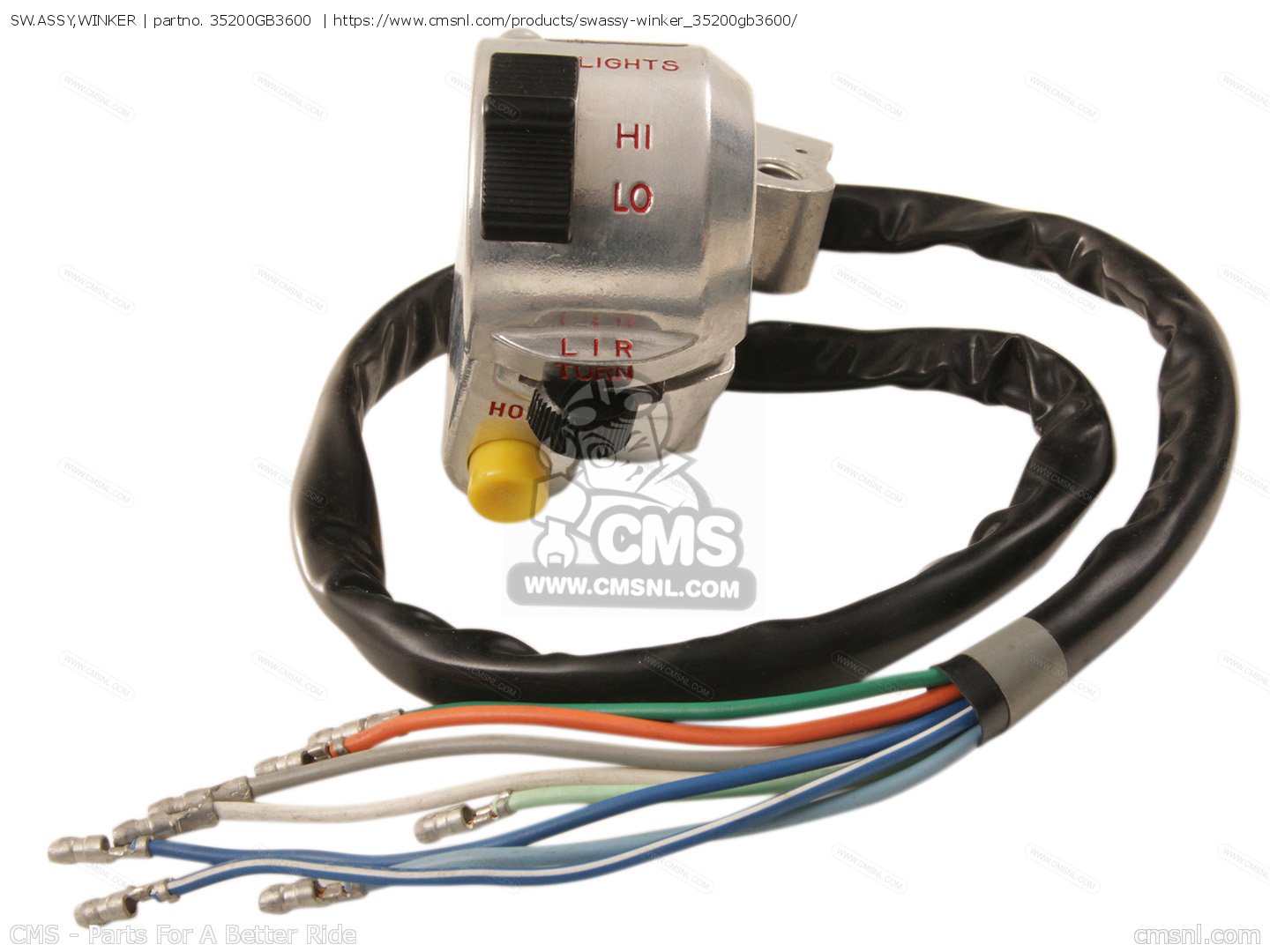 35200GB3600: SW.ASSY,WINKER Honda - buy the 35200-GB3-600 at CMSNL