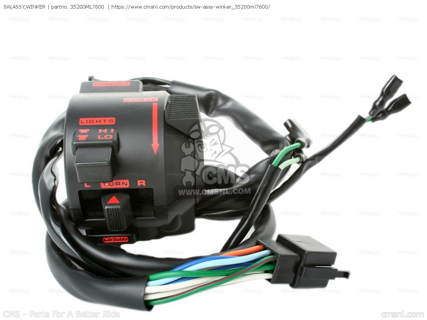 35200ML7600: SW,ASSY,WINKER Honda - buy the 35200-ML7-600 at CMSNL