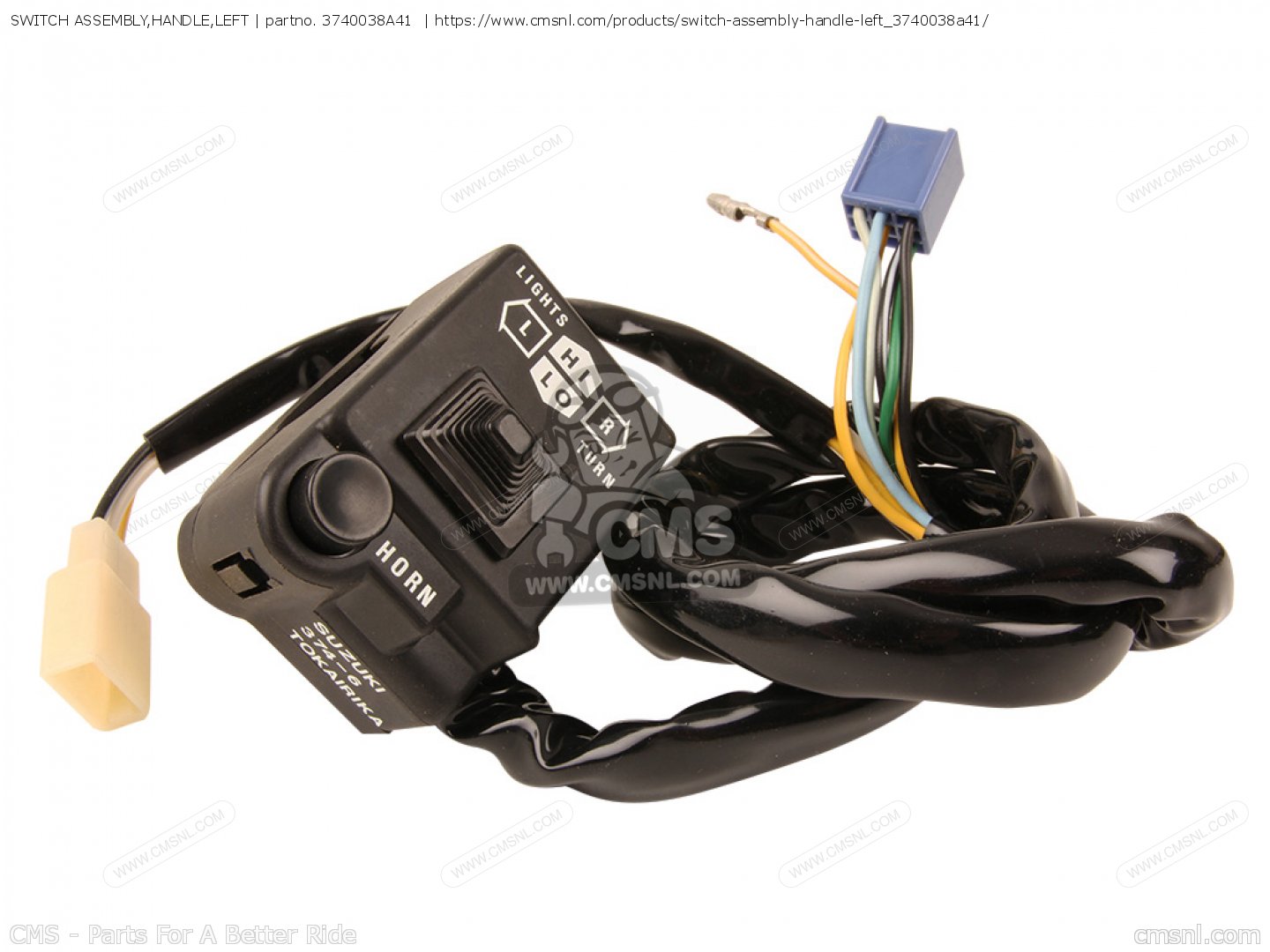 3740038A41: SWITCH ASSEMBLY,HANDLE,LEFT Suzuki - buy the 37400-38A41 at ...