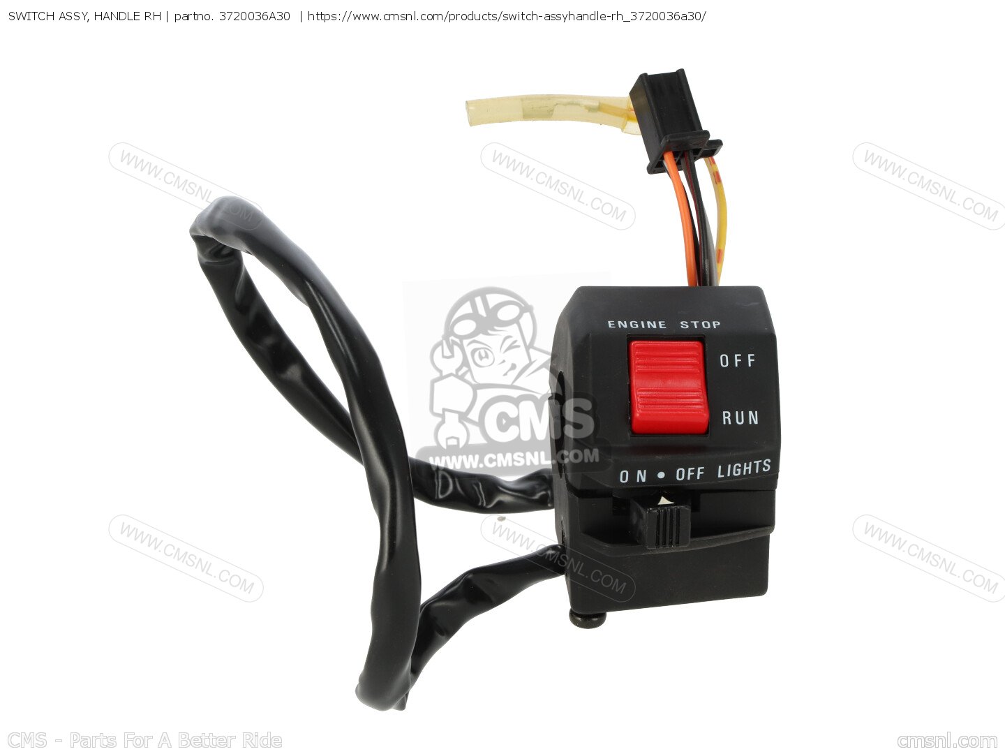 3720036A30: SWITCH ASSY, HANDLE RH Suzuki - buy the 37200-36A30 at CMSNL