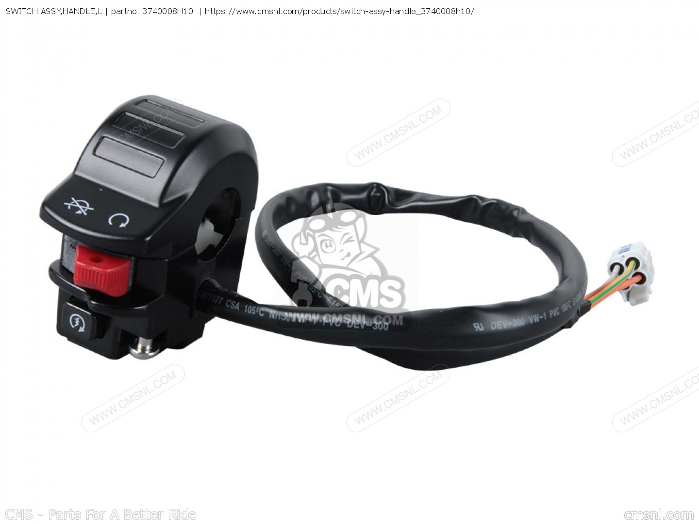 3740008H10: SWITCH ASSY,HANDLE,L Suzuki - buy the 37400-08H10 at CMSNL