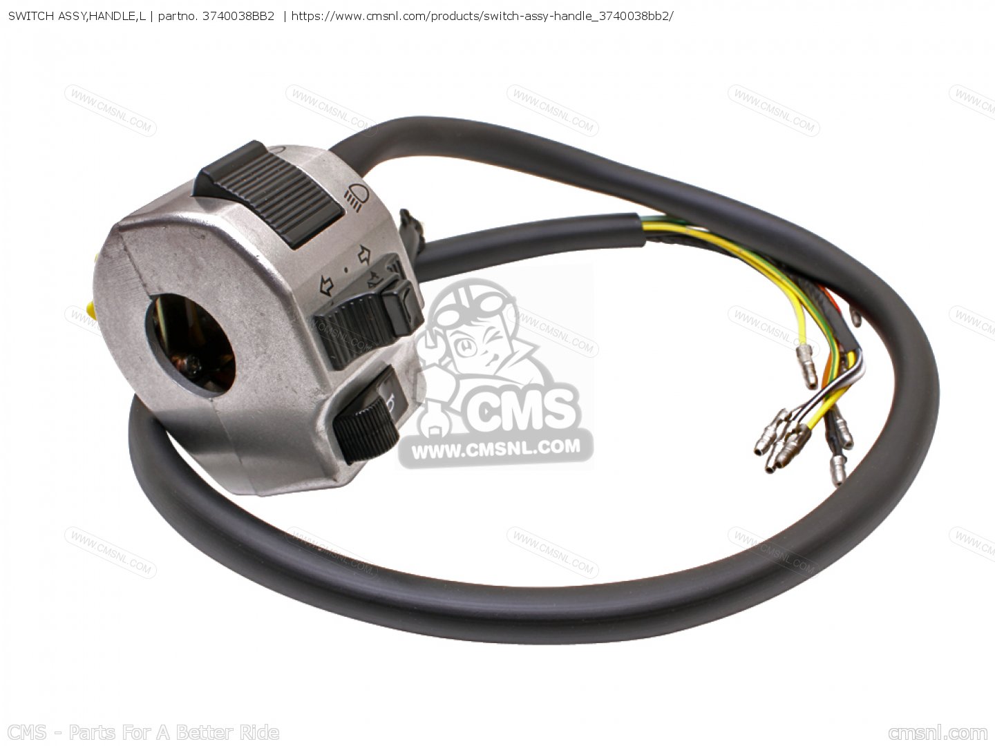 3740038BB2: SWITCH ASSY,HANDLE,L Suzuki - buy the 37400-38BB2 at CMSNL
