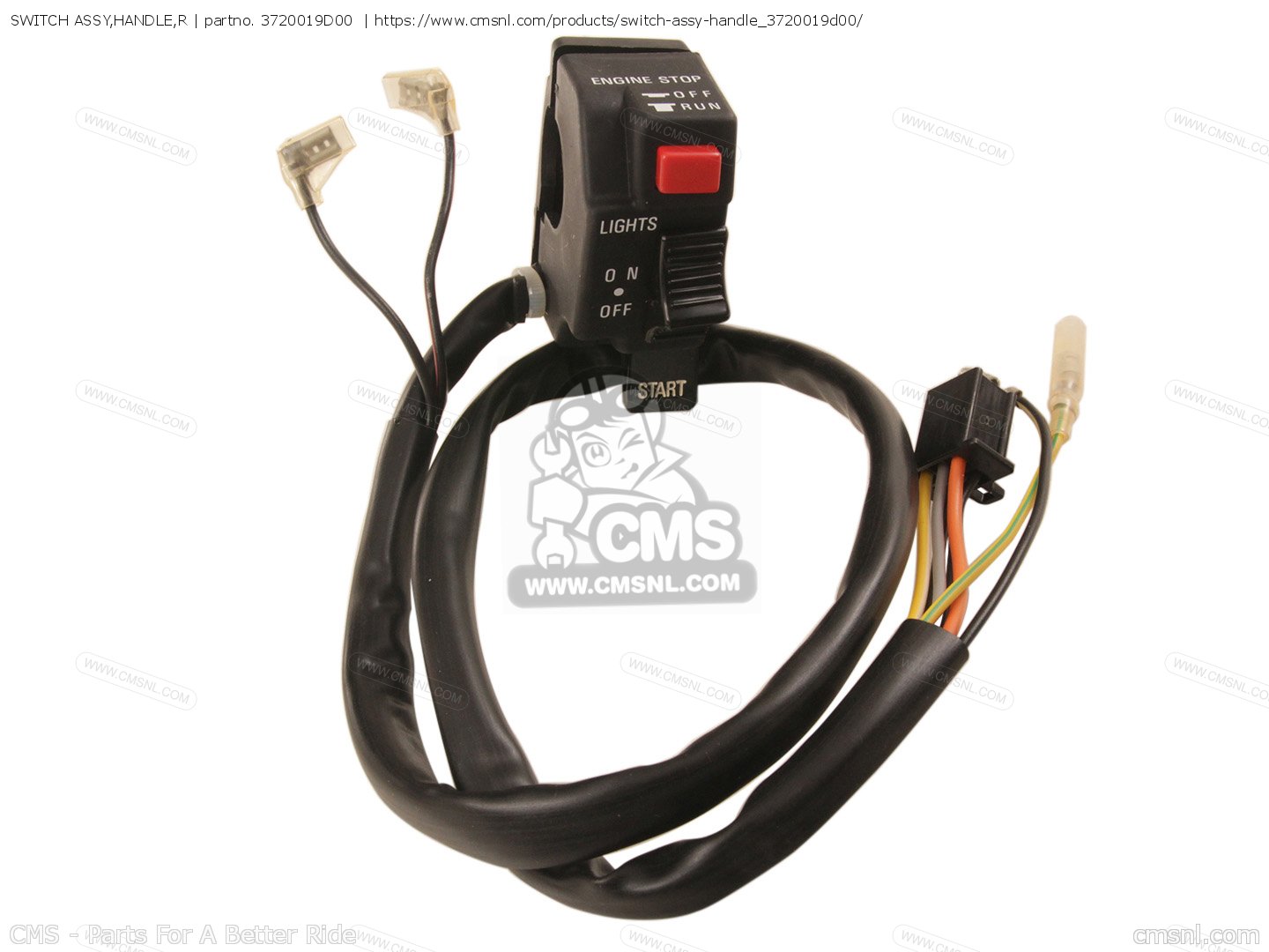 3720019D00: SWITCH ASSY,HANDLE,R Suzuki - buy the 37200-19D00 at CMSNL