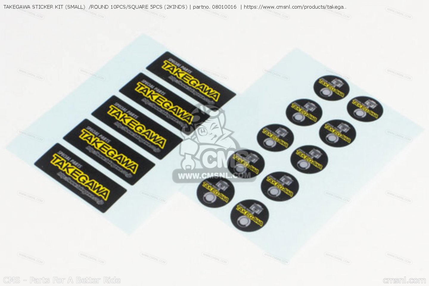 08010016: Takegawa Sticker Kit (small) /round 10pcs/square 5pcs (2kinds) Takegawa - buy the 08 ...