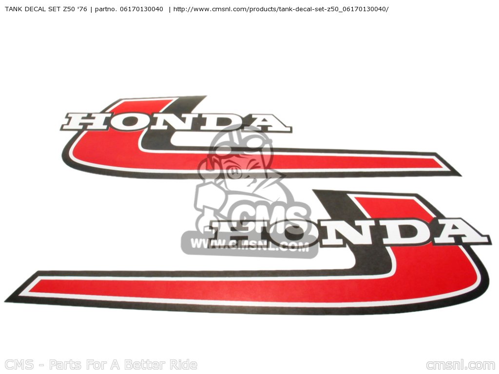 06170130040 Tank Decal Set Z50 '76 (non O.e. Alternative) Honda - 06170 ...