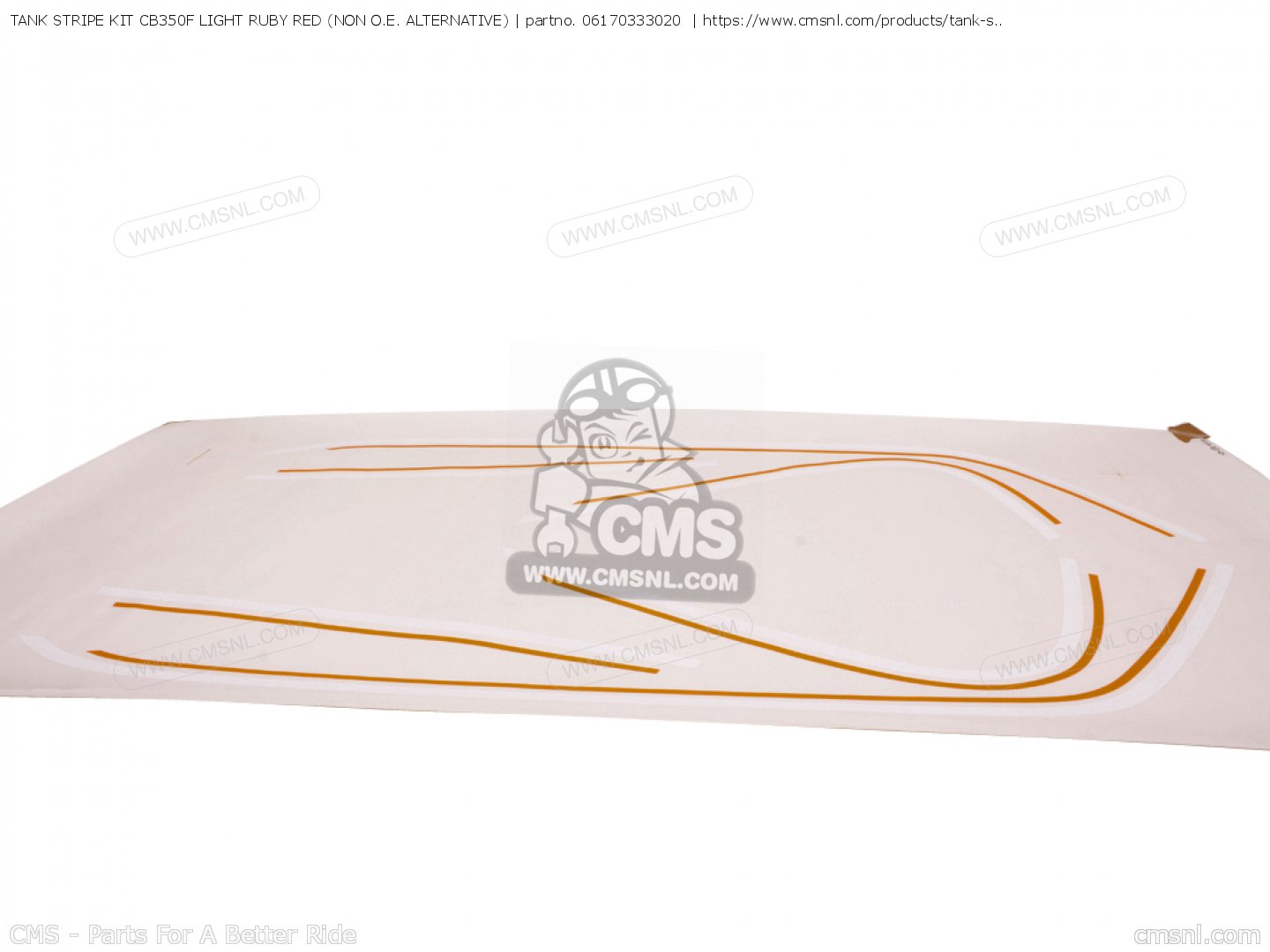 06170333020: TANK STRIPE KIT CB350F LIGHT RUBY RED Honda - buy the ...