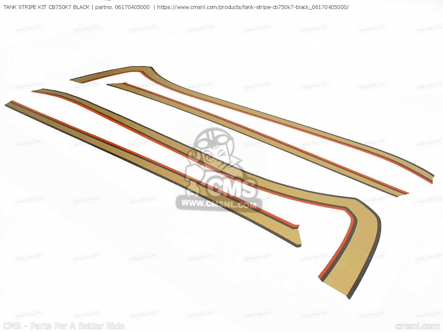 06170405000: TANK STRIPE KIT CB750K7 BLACK Honda - buy the 06170-405 ...