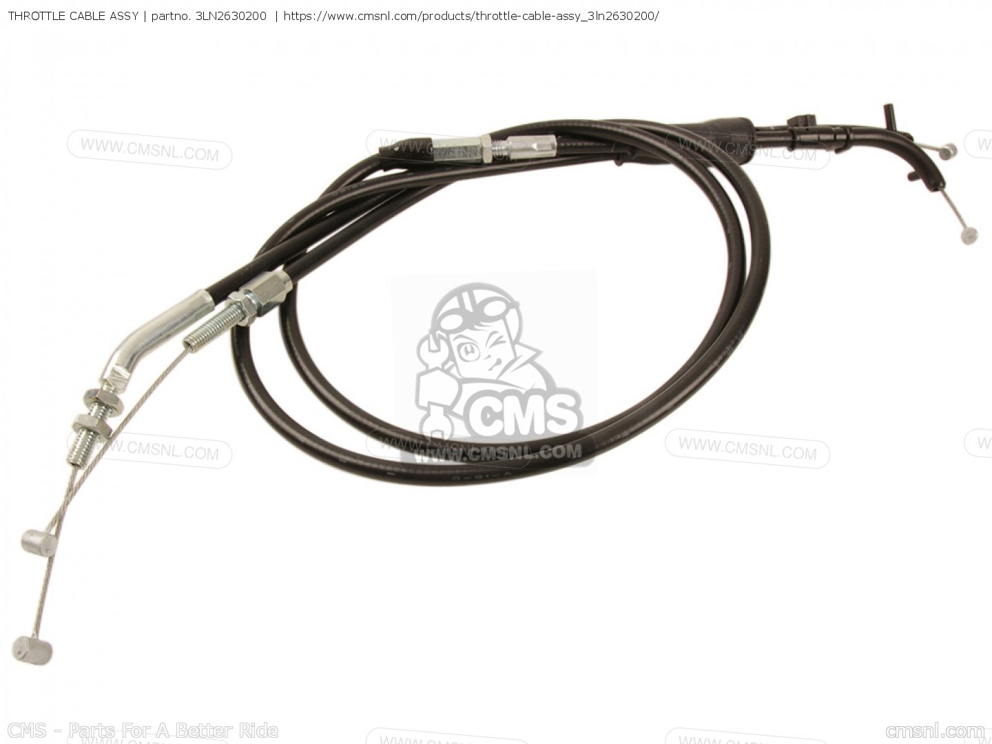 3LN2630200: THROTTLE CABLE ASSY Yamaha - buy the 3LN-26302-00-00 at CMSNL