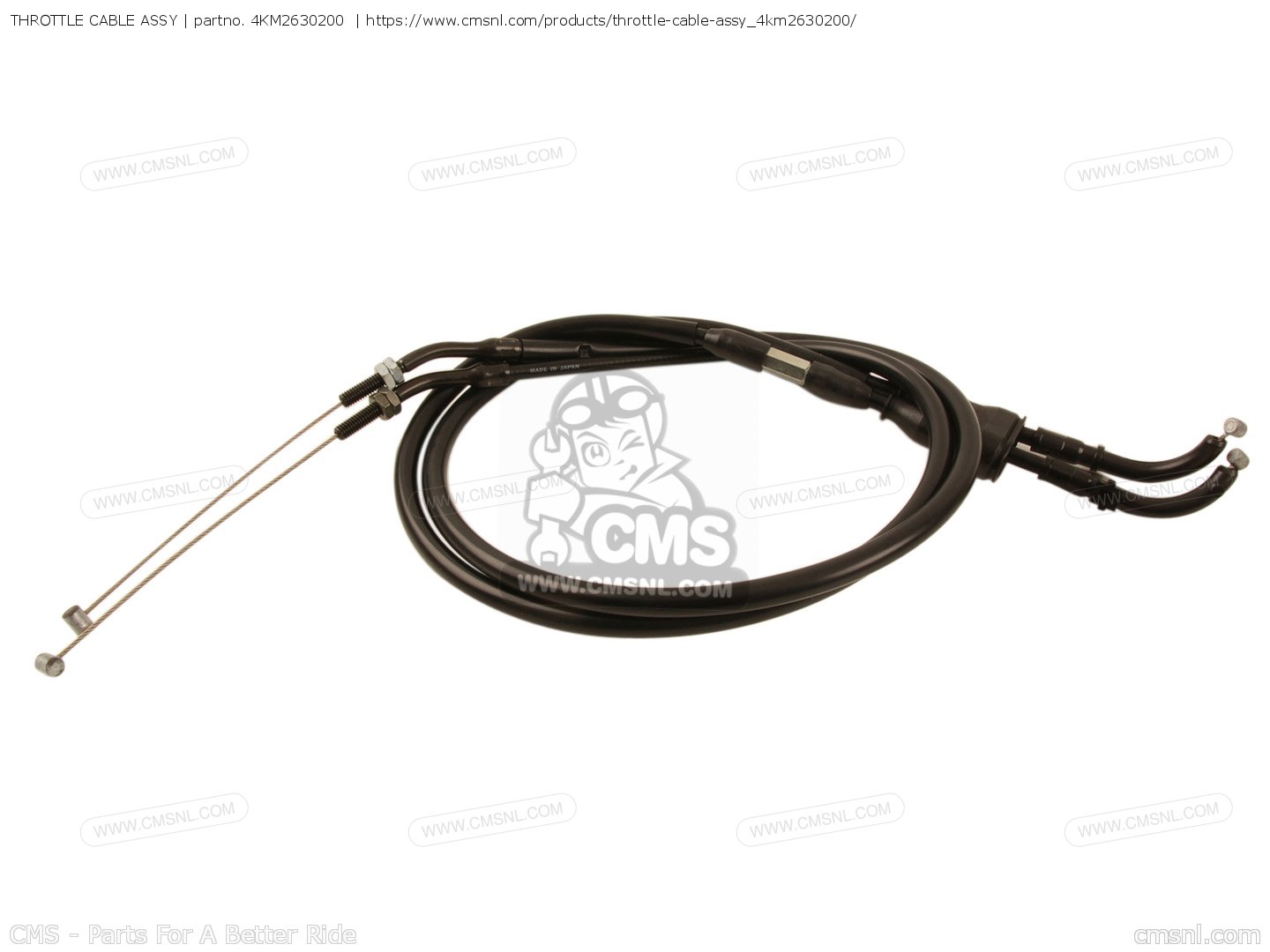 4KM2630200: THROTTLE CABLE ASSY Yamaha - buy the 4KM-26302-00-00 at CMSNL