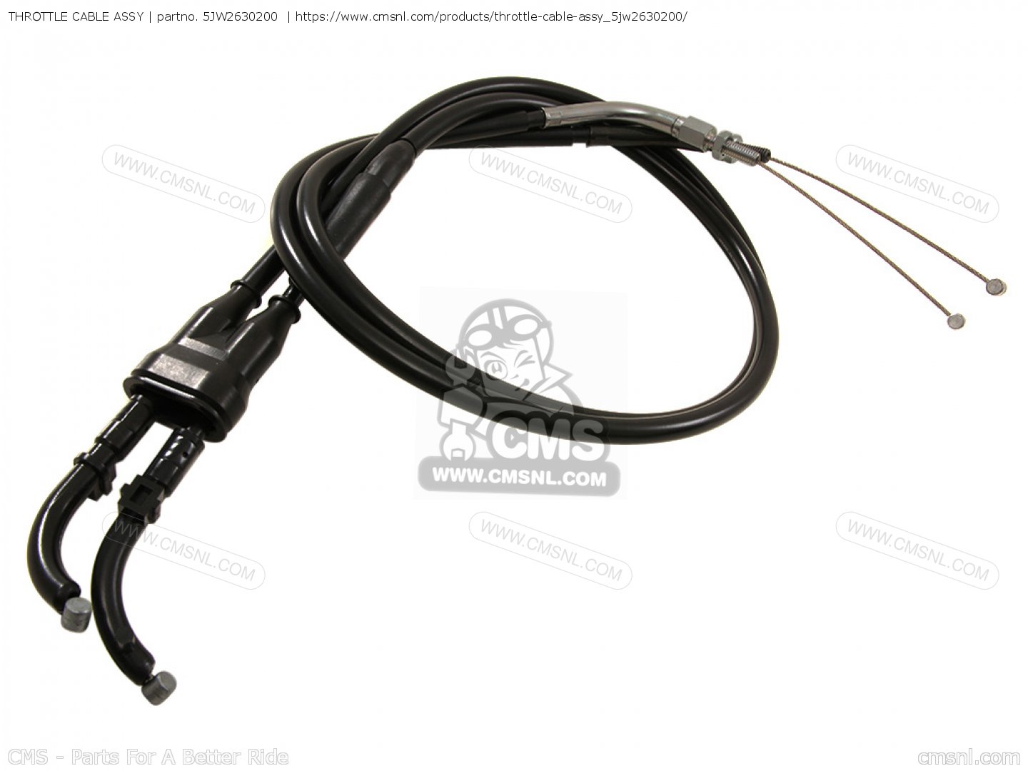 5JW2630200: Throttle Cable Assy Yamaha - buy the 5JW-26302-00-00 at CMSNL