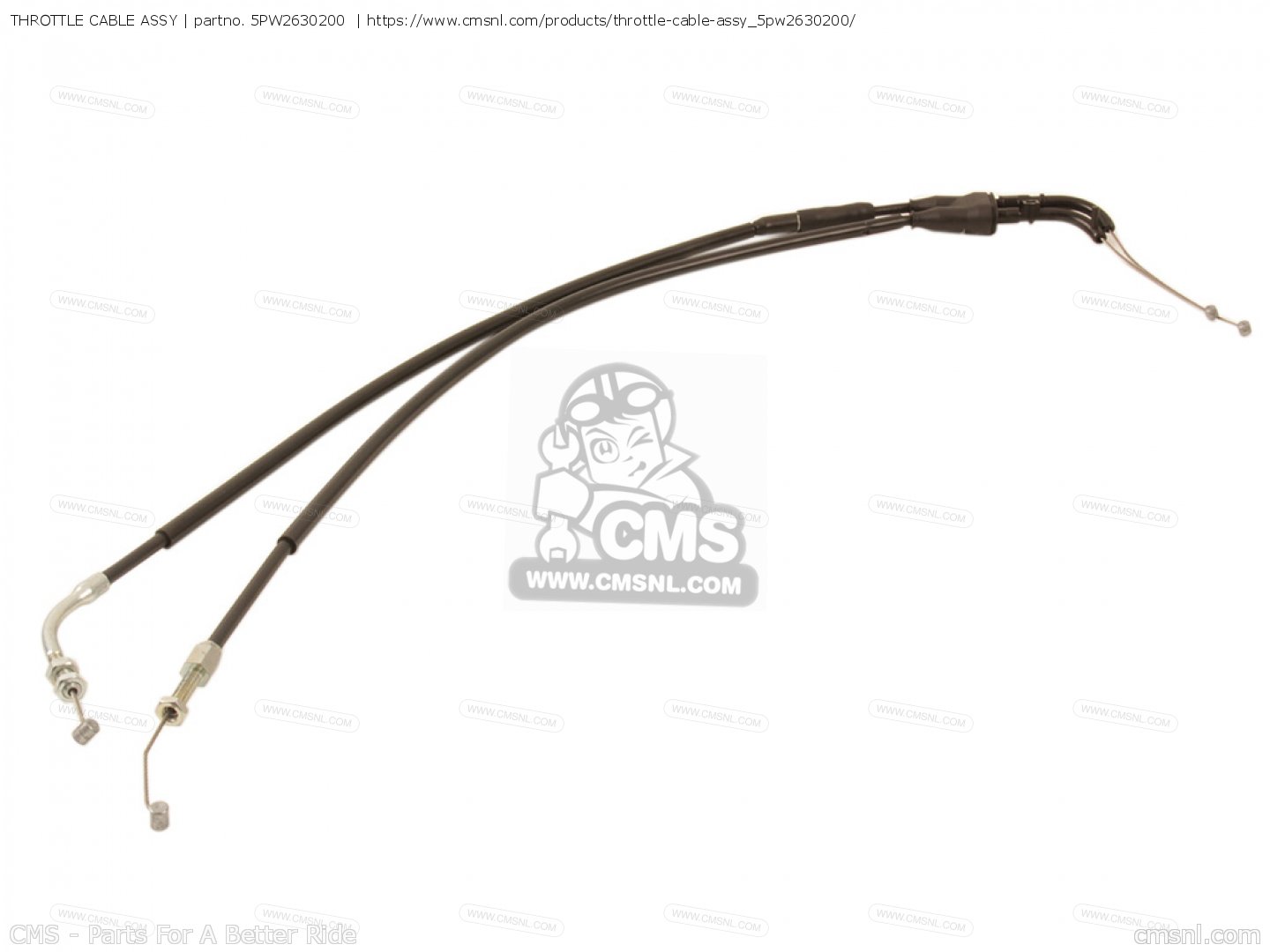 5PW2630200: THROTTLE CABLE ASSY Yamaha - buy the 5PW-26302-00-00 at CMSNL