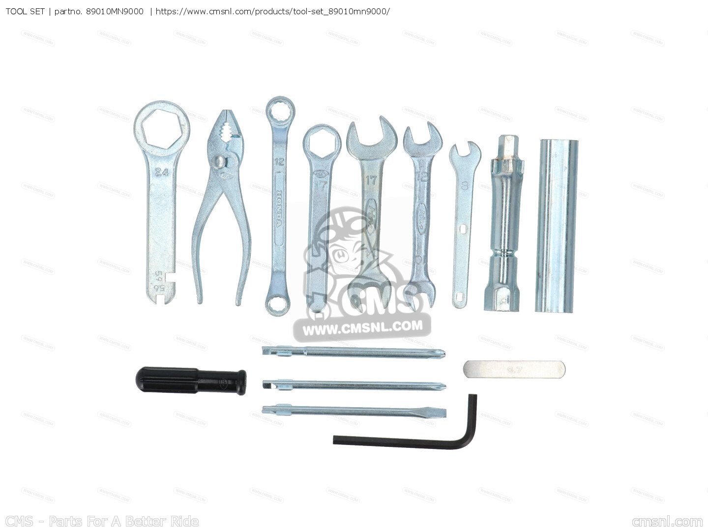 89010MN9000: TOOL SET Honda - buy the 89010-MN9-000 at CMSNL