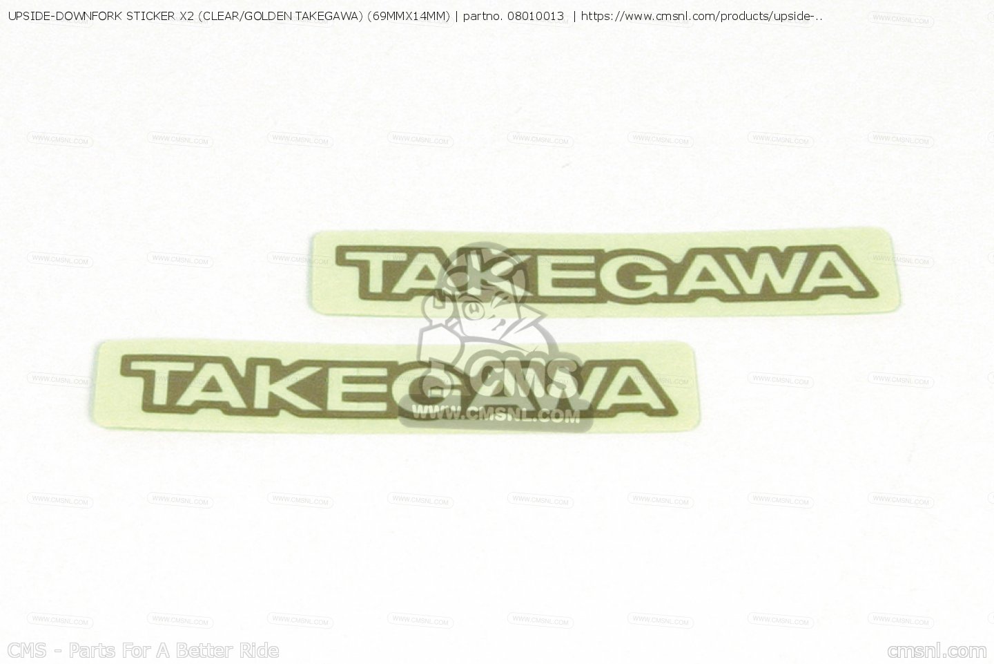08010013: Upside-downfork Sticker X2 (clear/golden Takegawa) (69mmx14mm) Takegawa - buy the 08 ...