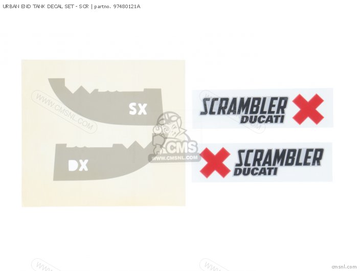 97480121A Urban End Tank Decal Set - Scr Ducati buy online