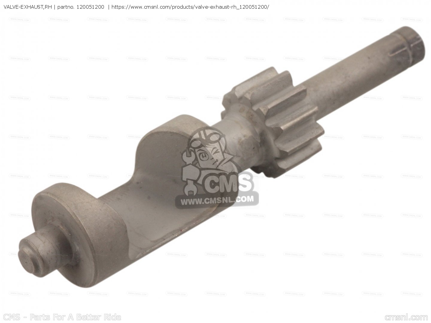 120051200: Valve-exhaust,rh Kawasaki - buy the 12005-1200 at CMSNL