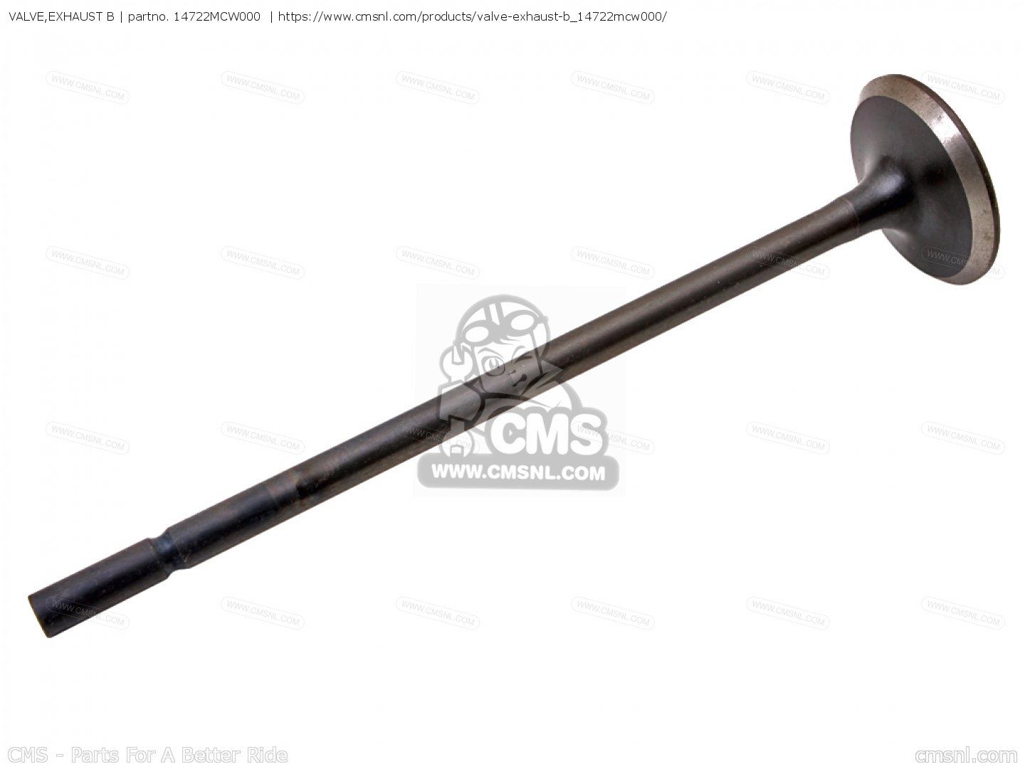 14722MCW000: VALVE,EXHAUST B Honda - buy the 14722-MCW-000 at CMSNL