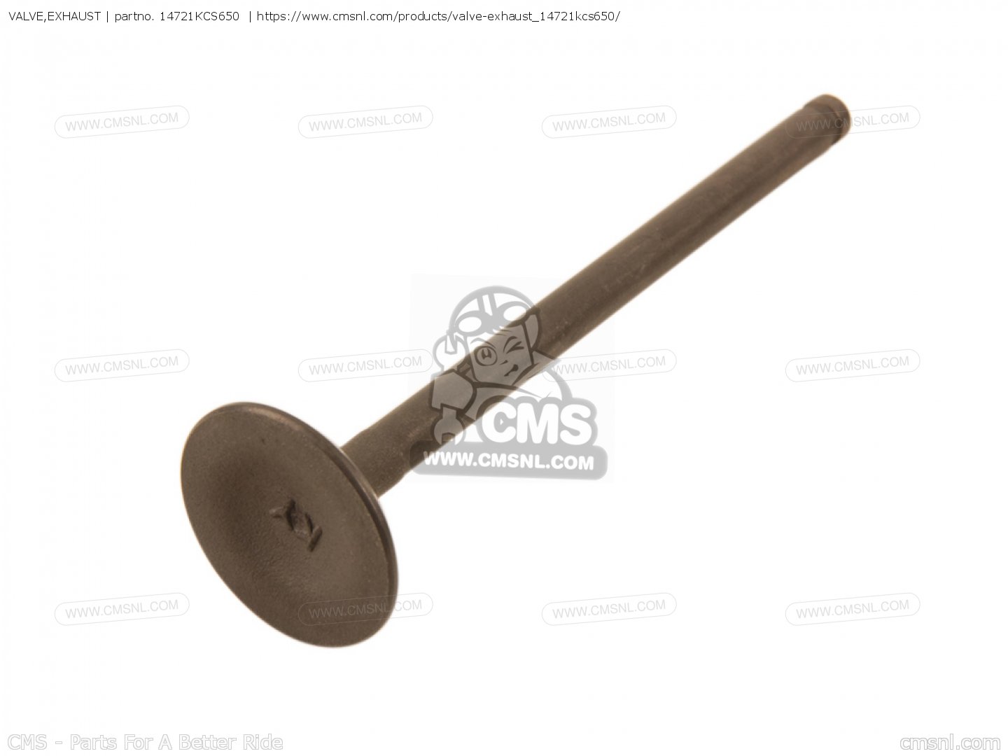 14721KCS650: VALVE,EXHAUST Honda - buy the 14721-KCS-650 at CMSNL