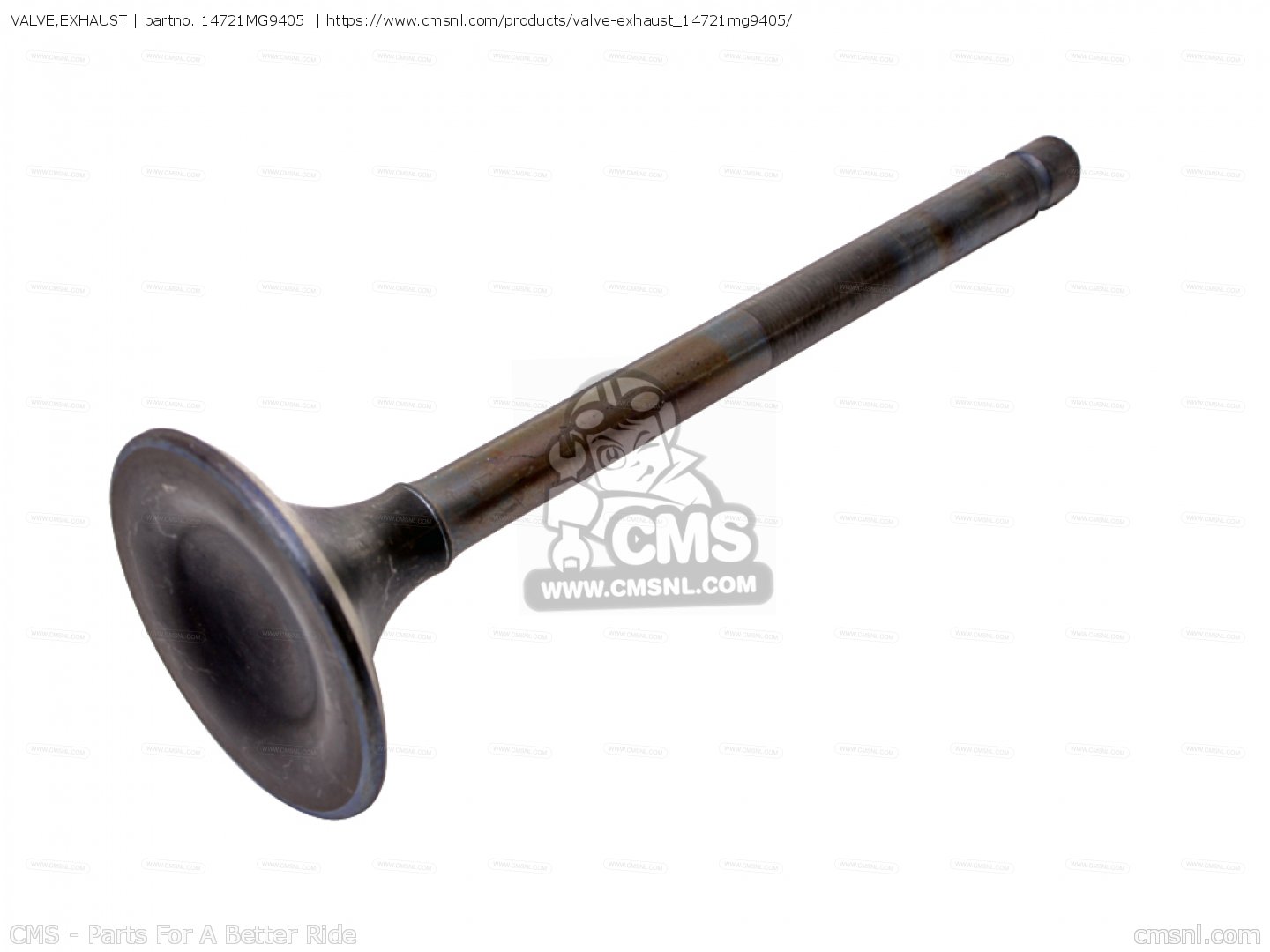 14721MG9405: VALVE,EXHAUST Honda - buy the 14721-MG9-405 at CMSNL