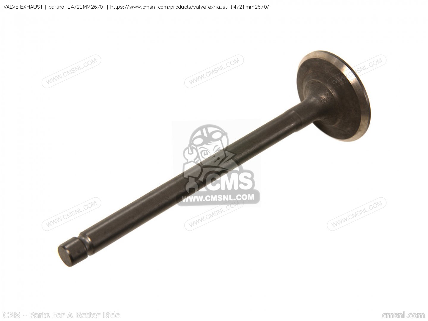 14721MM2670: VALVE,EXHAUST Honda - buy the 14721-MM2-670 at CMSNL
