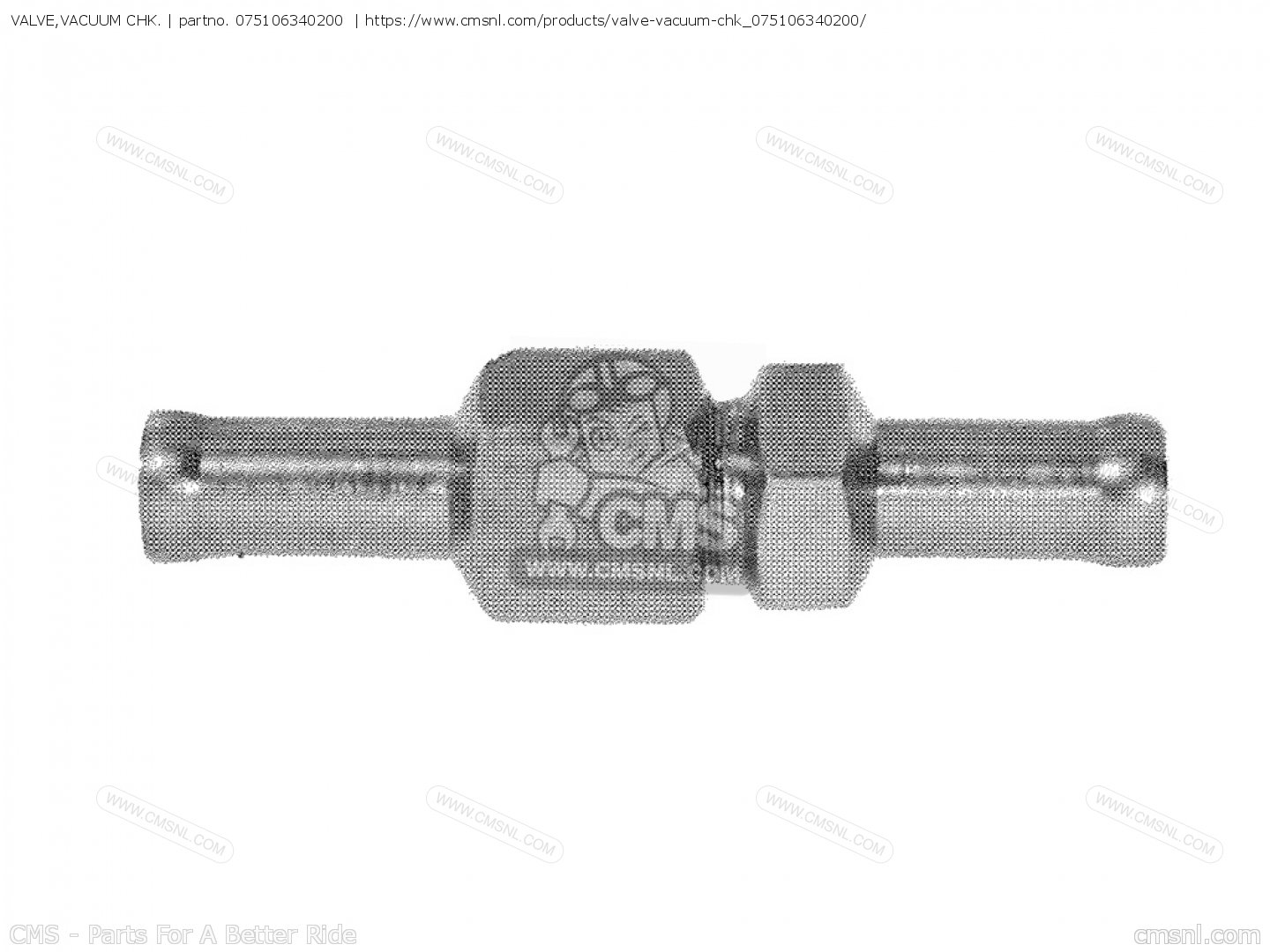 075106340200: VALVE,VACUUM CHK. Honda - buy the 07510-6340200 at CMSNL