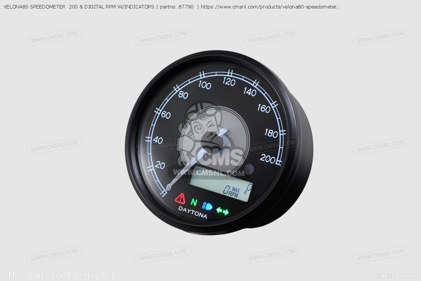 87790: Velona80 Speedometer 200 & Digital Rpm W/indicators Daytona ...