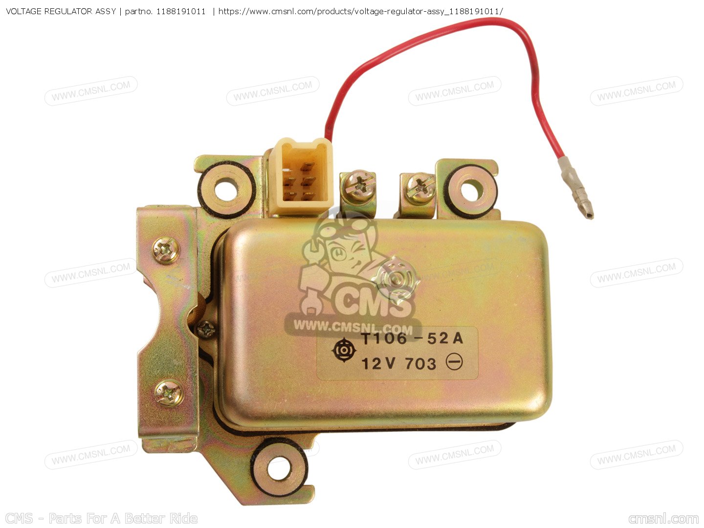 1188191011: VOLTAGE REGULATOR ASSY Yamaha - buy the 118-81910-11-00 at ...