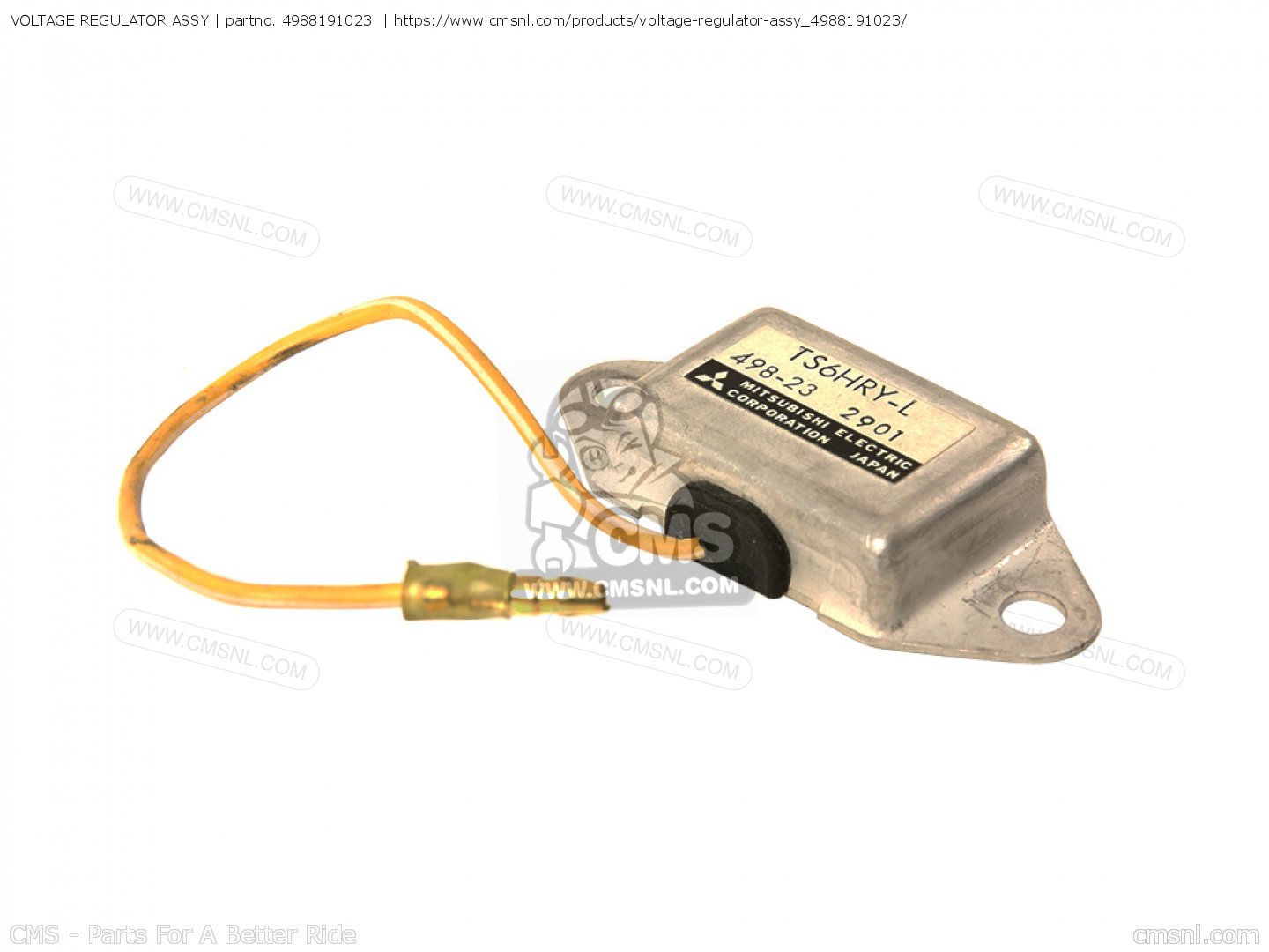 4988191023: VOLTAGE REGULATOR ASSY Yamaha - buy the 498-81910-23-00 at ...