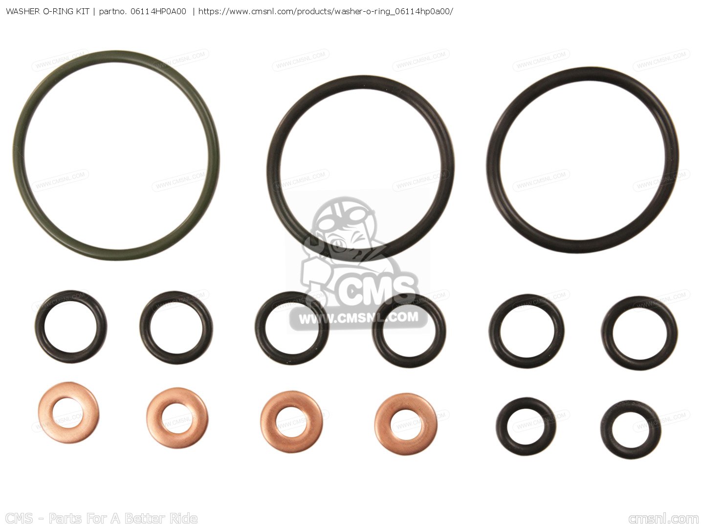 06114HP0A00: Washer O-ring Kit Honda - buy the 06114-HP0-A00 at CMSNL