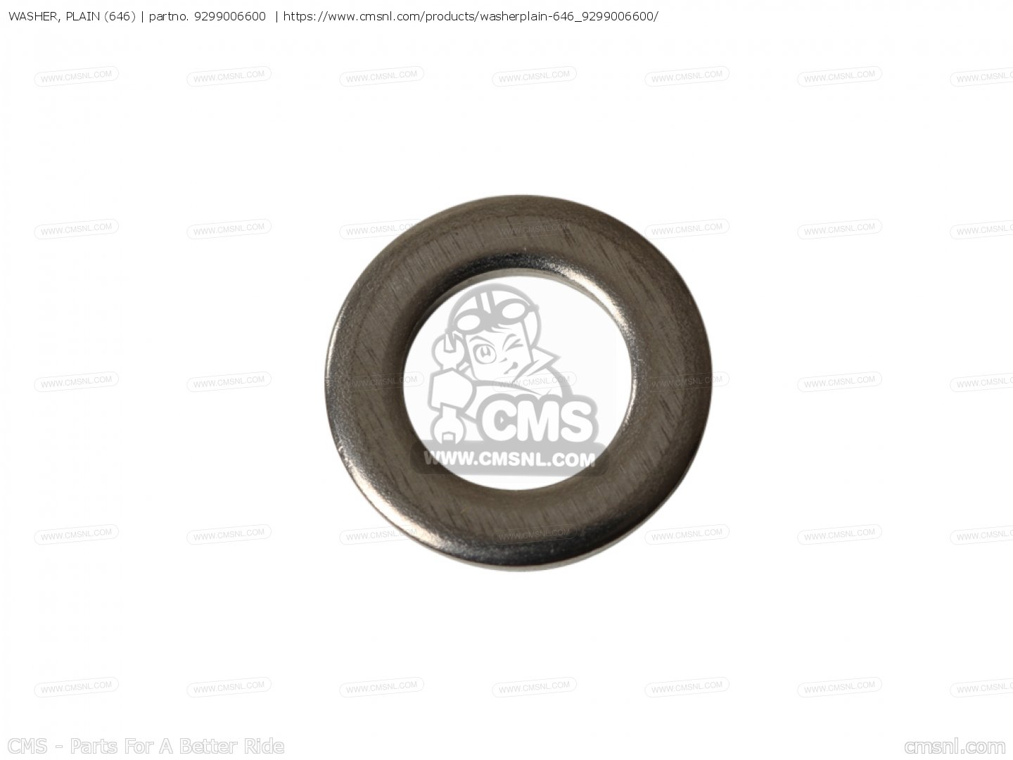 9299006600: WASHER, PLAIN (646) Yamaha - buy the 92990-06600-00 at CMSNL