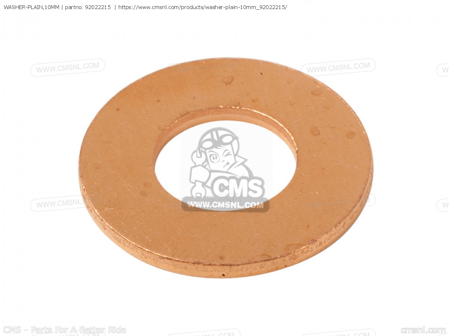 92022215: WASHER,10.5X22X1.6 Kawasaki - buy the 92022-215 at CMSNL