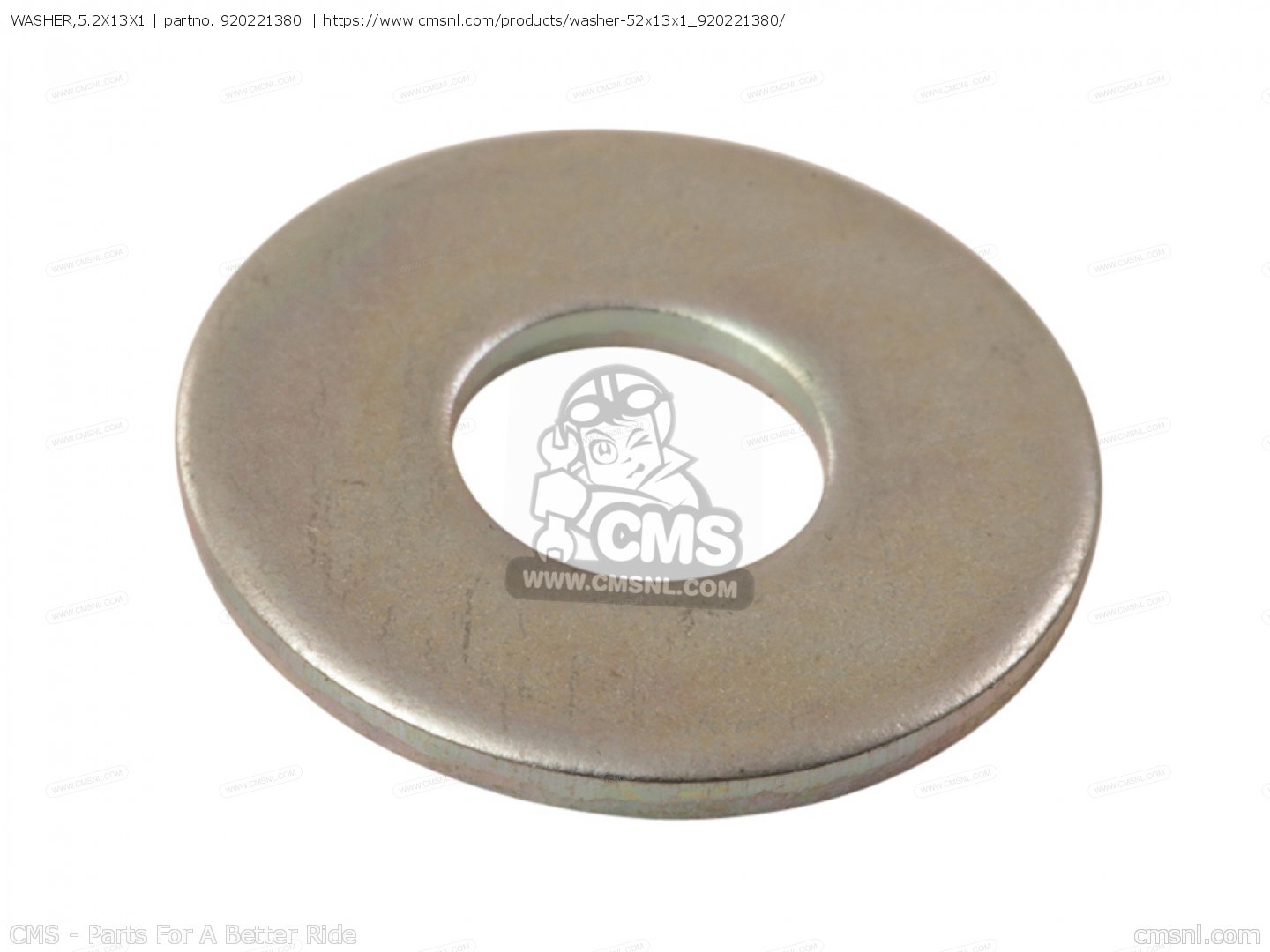 920221380: WASHER,5.2X13X1 Kawasaki - buy the 920221380 at CMSNL