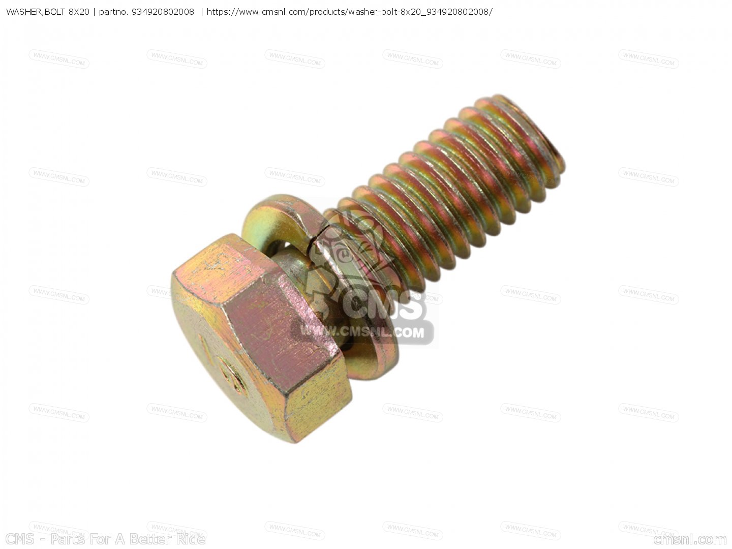 934920802008: WASHER,BOLT 8X20 Honda - buy the 93492-0802008 at CMSNL