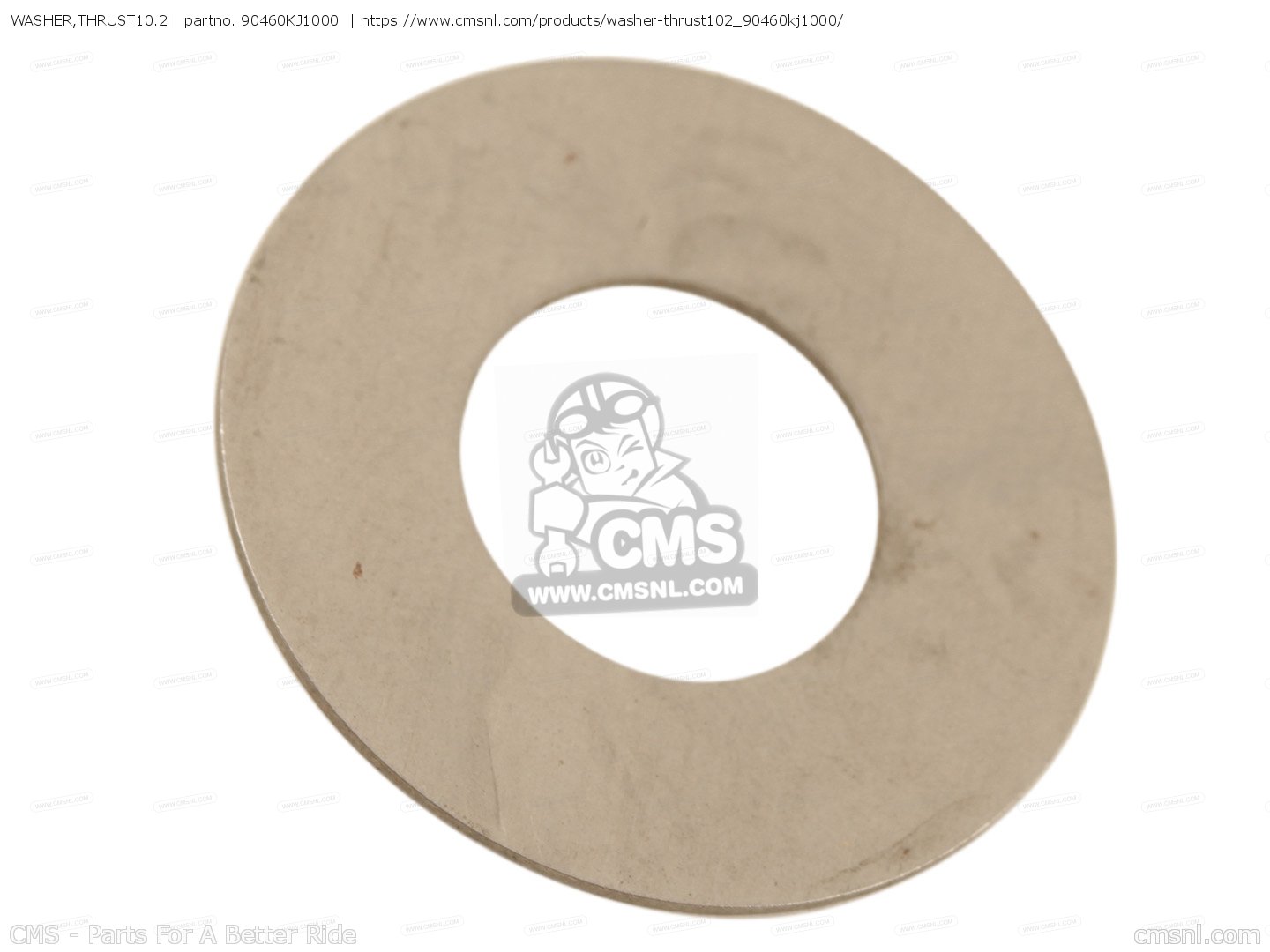90460KJ1000: WASHER,THRUST10.2 Honda - buy the 90460-KJ1-000 at CMSNL