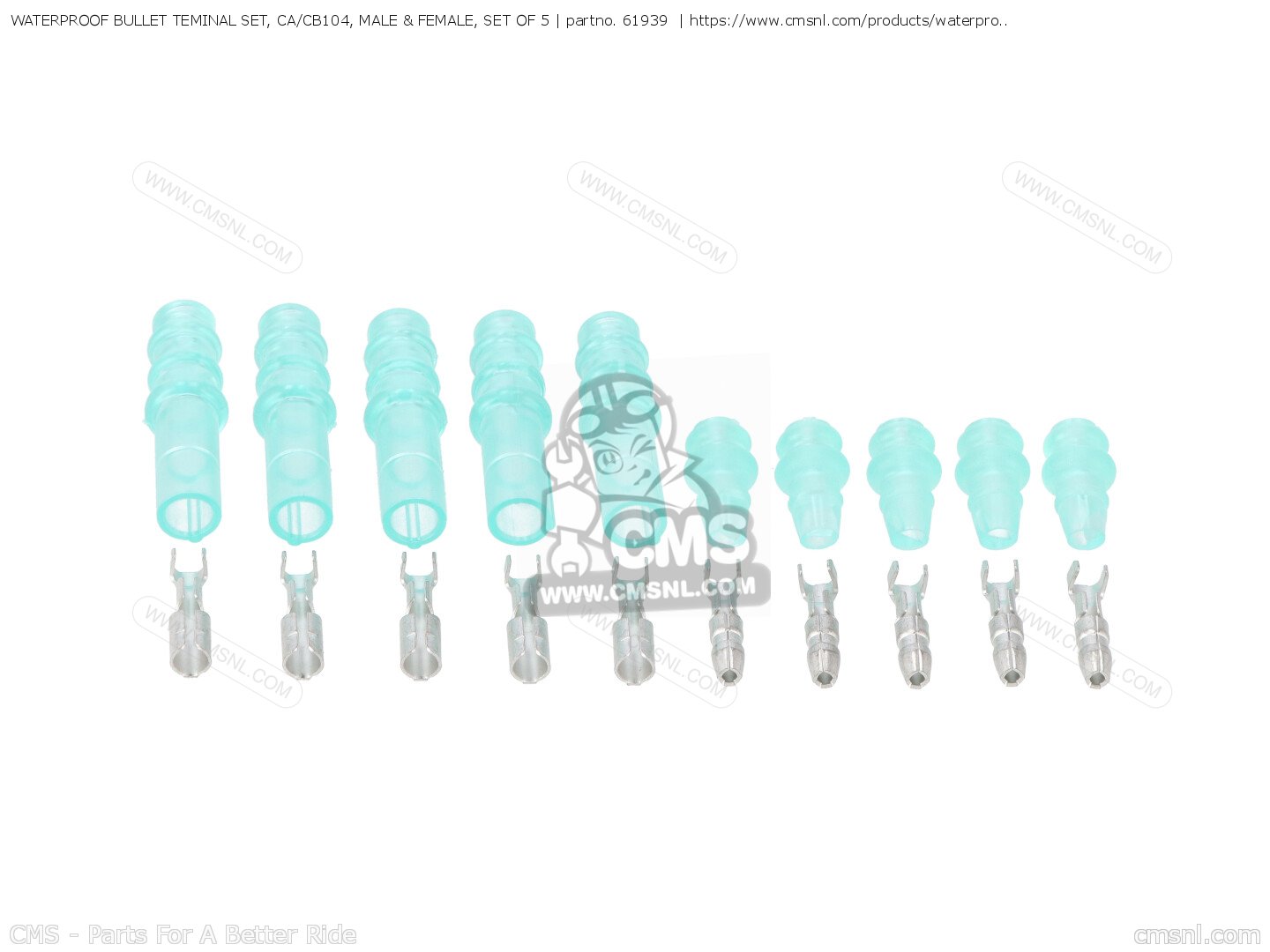 61939: WATERPROOF BULLET TEMINAL SET, CA/CB104, MALE & FEMALE, SET OF 5 Daytona - buy the 61939 ...